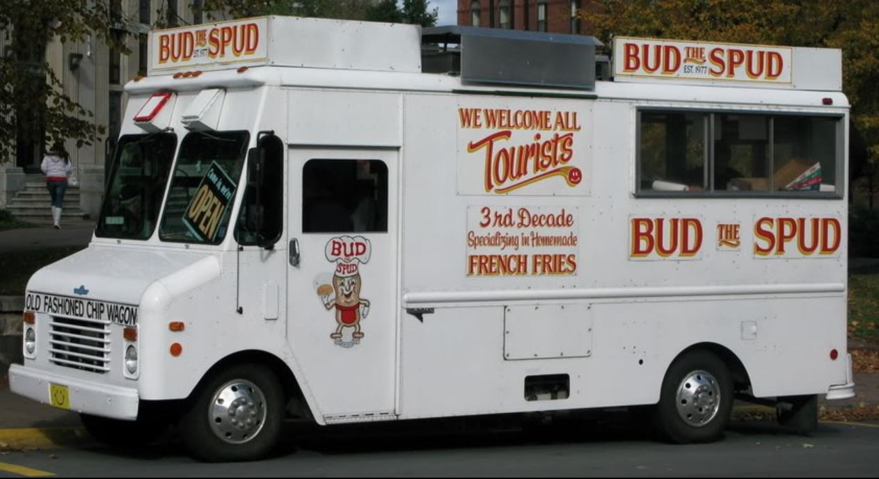 Bud the Spud chip truck in Halifax moving locations
