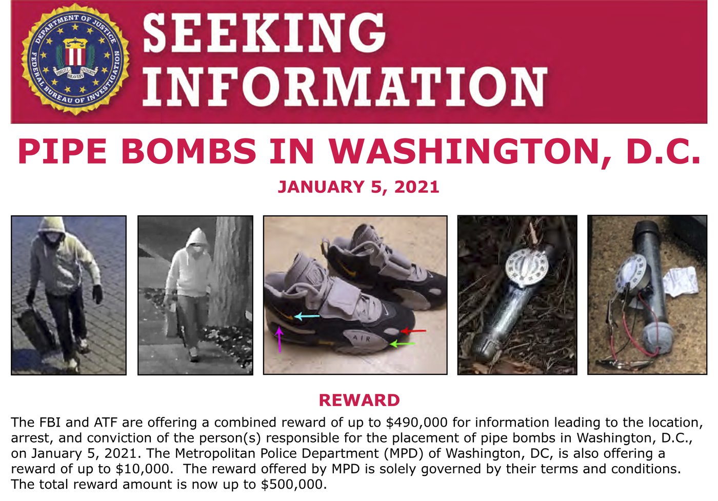 FBI releases new video of a suspect planting a pipe bomb near DNC ...