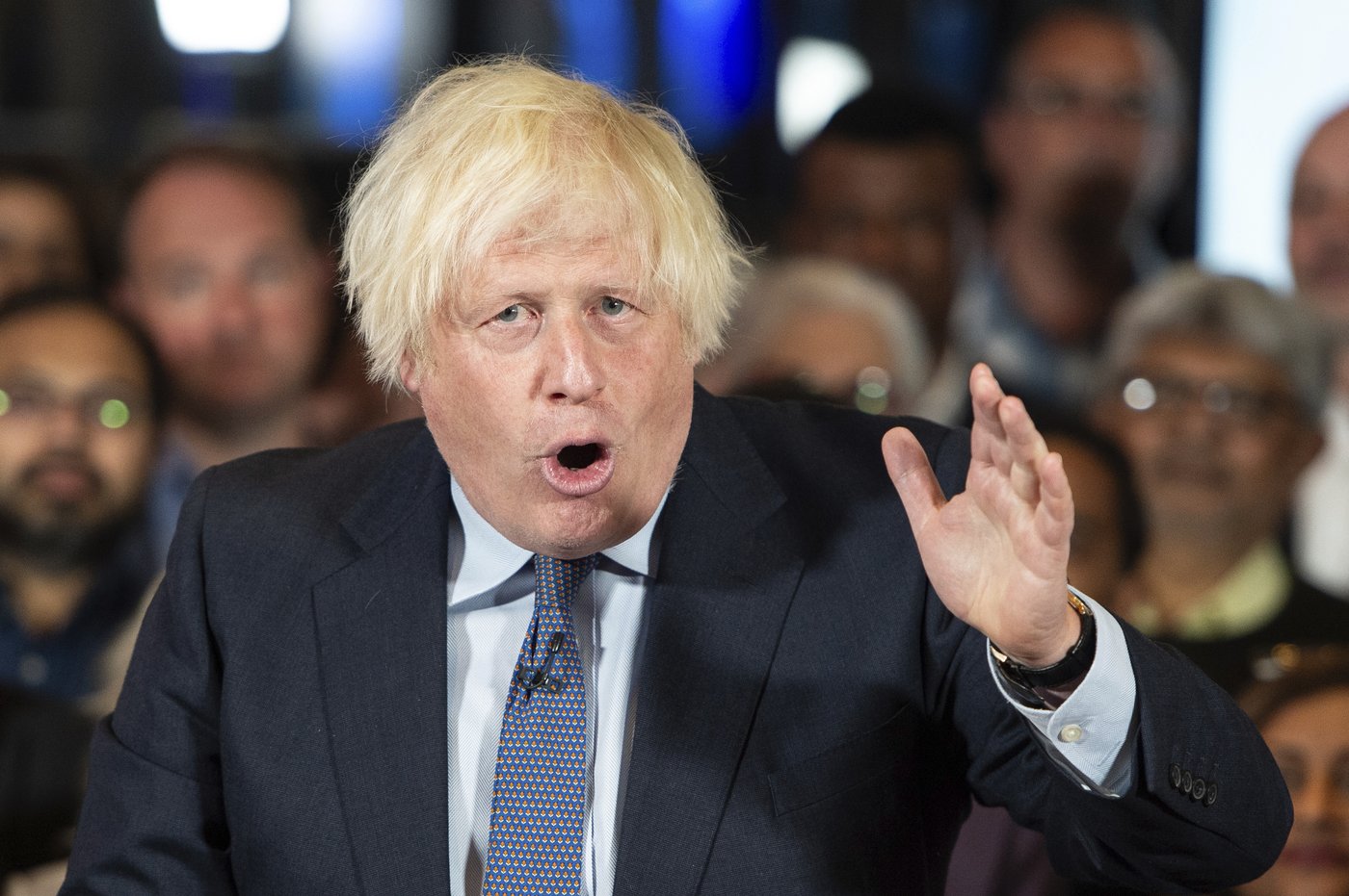 Boris Johnson gets a surprise peck from an ostrich in Texas